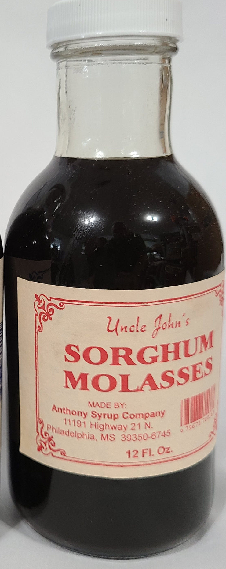 Uncle Johns Sorghum Molasses Syrup 12 Fluid Oz Glass Bottle
