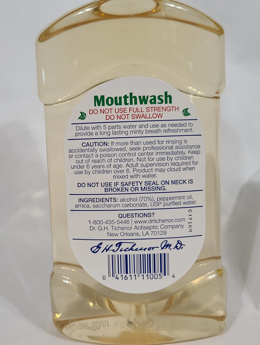 Dr. Tichenor's All Natural Peppermint Mouthwash, 16 fl oz (Pack of 1 ...